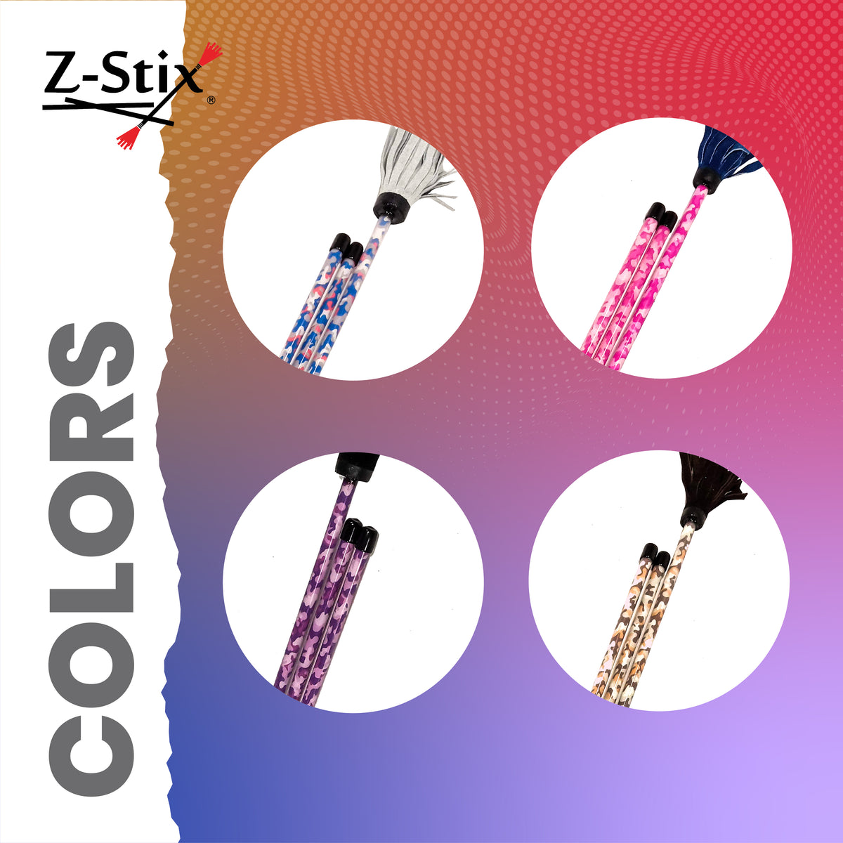 Z-Stix Professional Juggling Flower Sticks-Devil Sticks and 2 Hand Sti ...