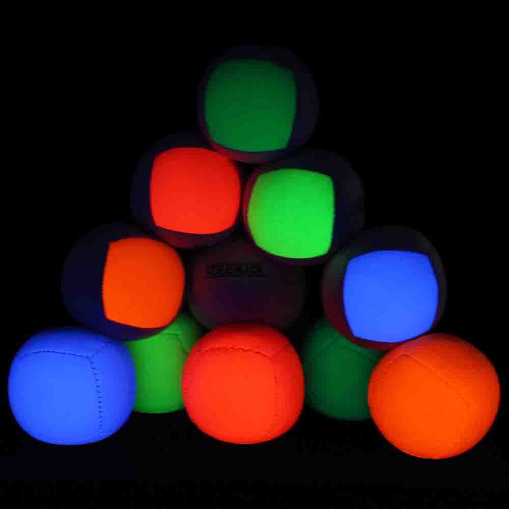 Zeekio Lunar Juggling Ball Set - (3) Professional UV Reactive 6 Panel ...